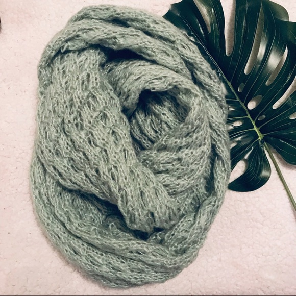 Accessories | Seafoam Green Loop Weave Infinity Winter Scarf | Poshmark